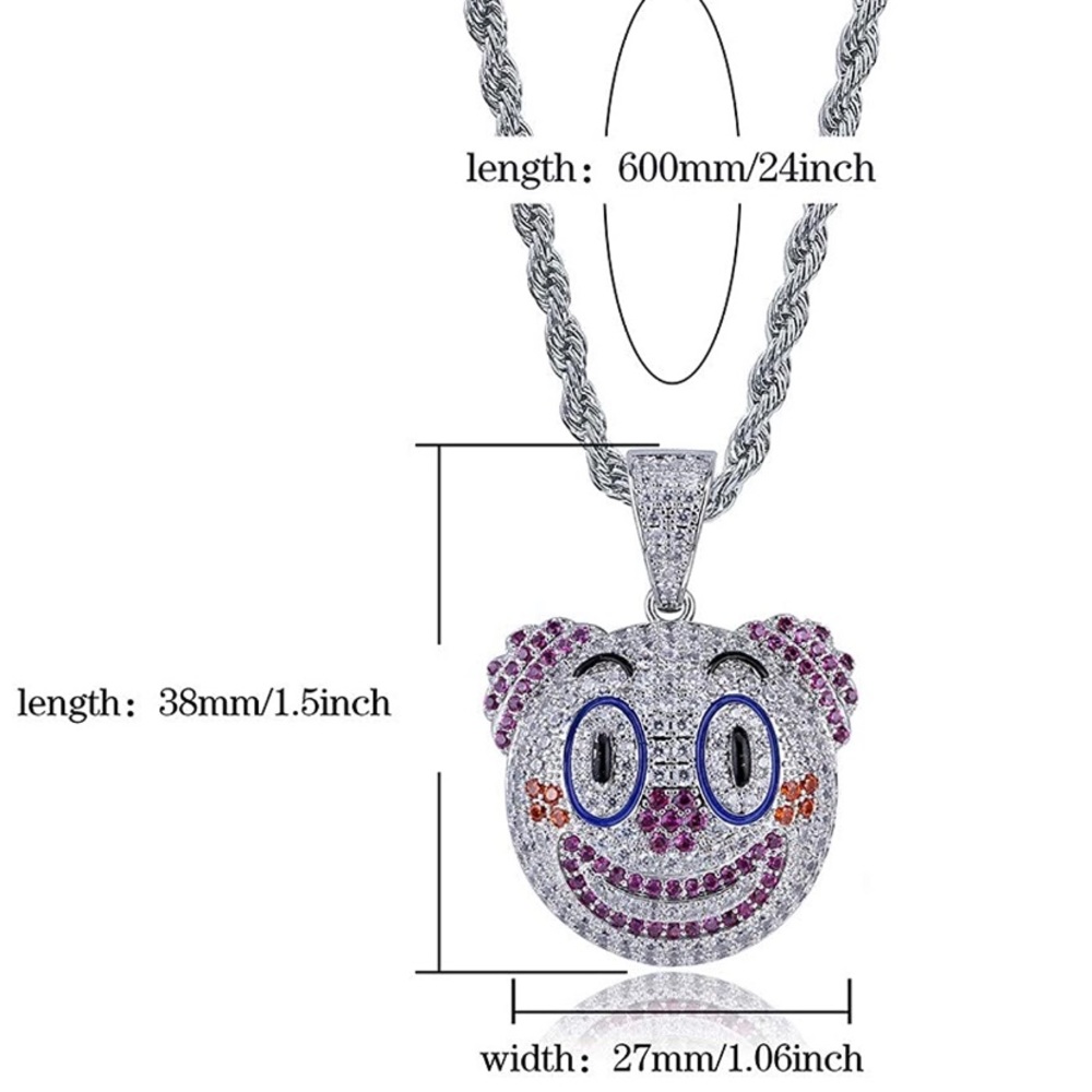 Iced Out 18k Gold Clown Emoji Pendant - Gem